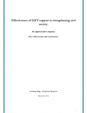 Effectiveness of LIFT Support in Strengthening Civil Society | LiftFund
